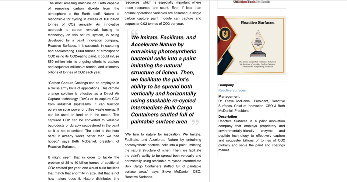 Reactive Surfaces | Paint that Captures and Sequester CO2 – Reactive ...